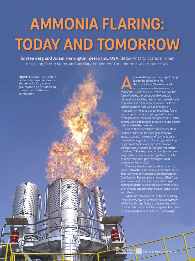 Ammonia Flaring Printed Article | PDF | Combustion | Ammonia