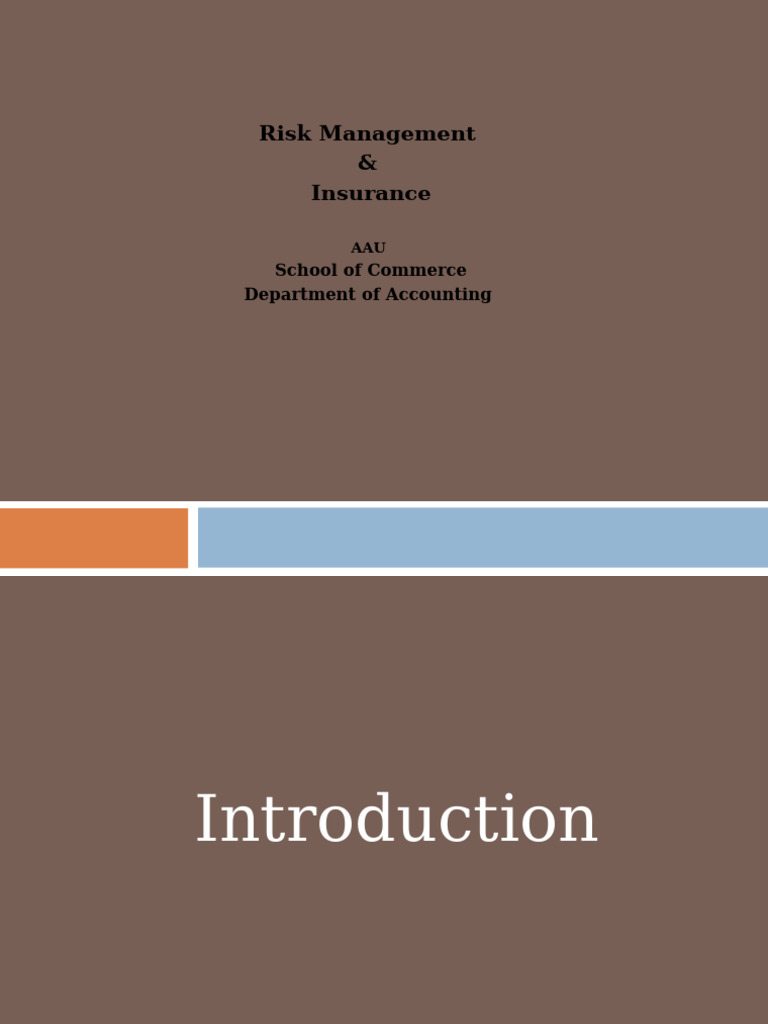 Risk Management and Insurance Overview | PDF | Risk | Insurance