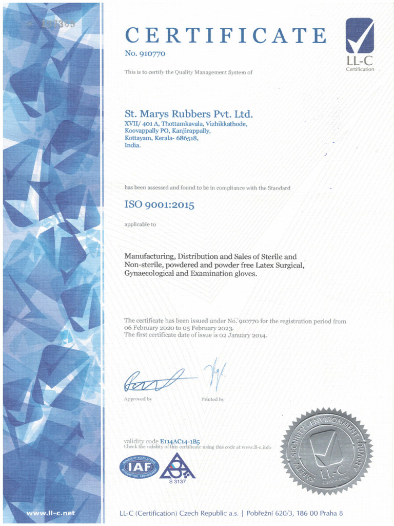 Gloves ISO 9001 | PDF