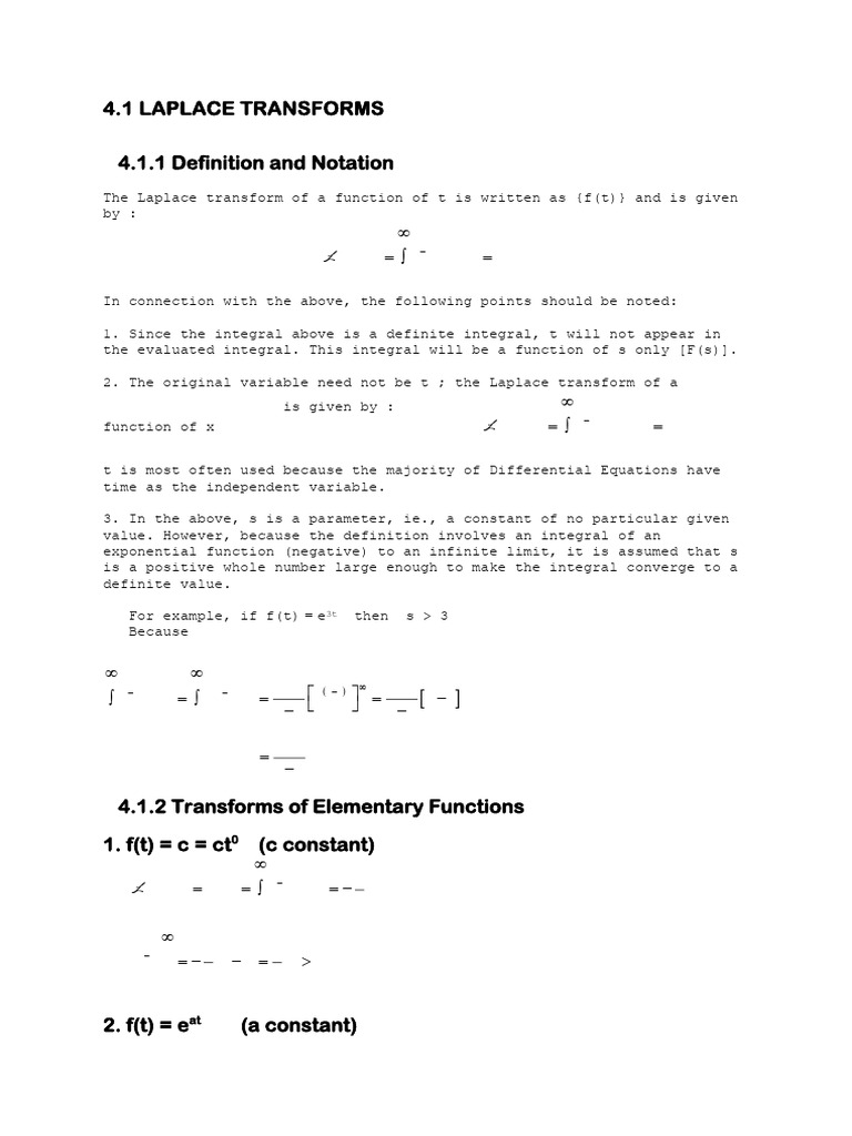 Laplace Transforms and Applications | PDF | Integral | Function ...