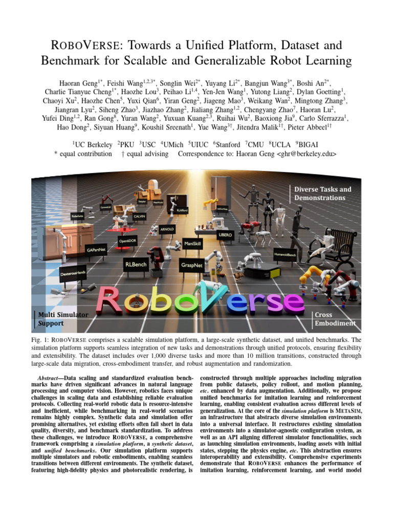 roboverse | PDF | Simulation | Rendering (Computer Graphics)