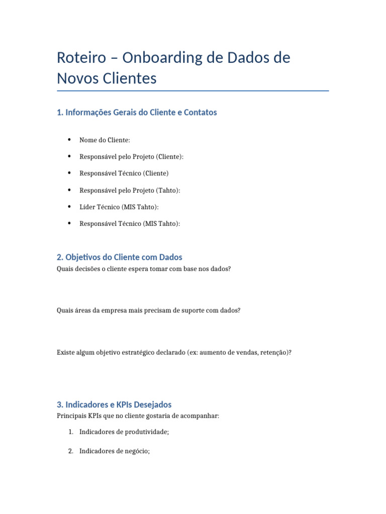 Ficha_Tecnica_Onboarding_Cliente_COE_Dados | PDF
