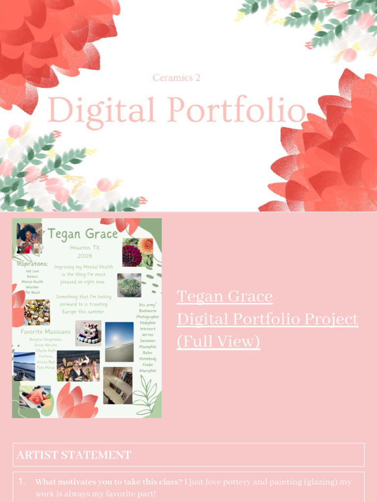 Tegan Grace's Ceramics Portfolio | PDF | Crafts | Ceramics