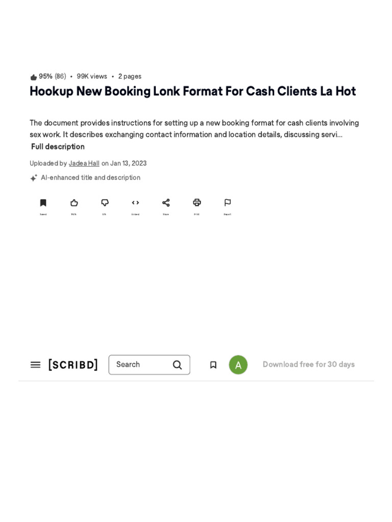 Hookup New Booking Lonk Format for Cash Clients La Hot _ PDF | PDF