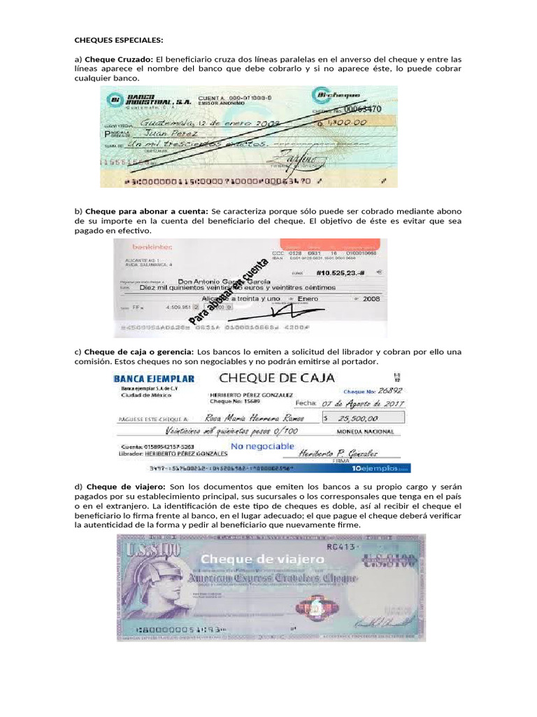 Clases de Cheques | PDF