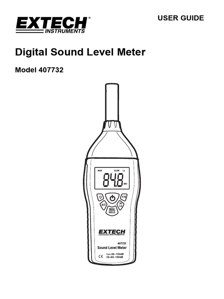 Digital Sound Level Meter 407732 | PDF | Noise | Microphone