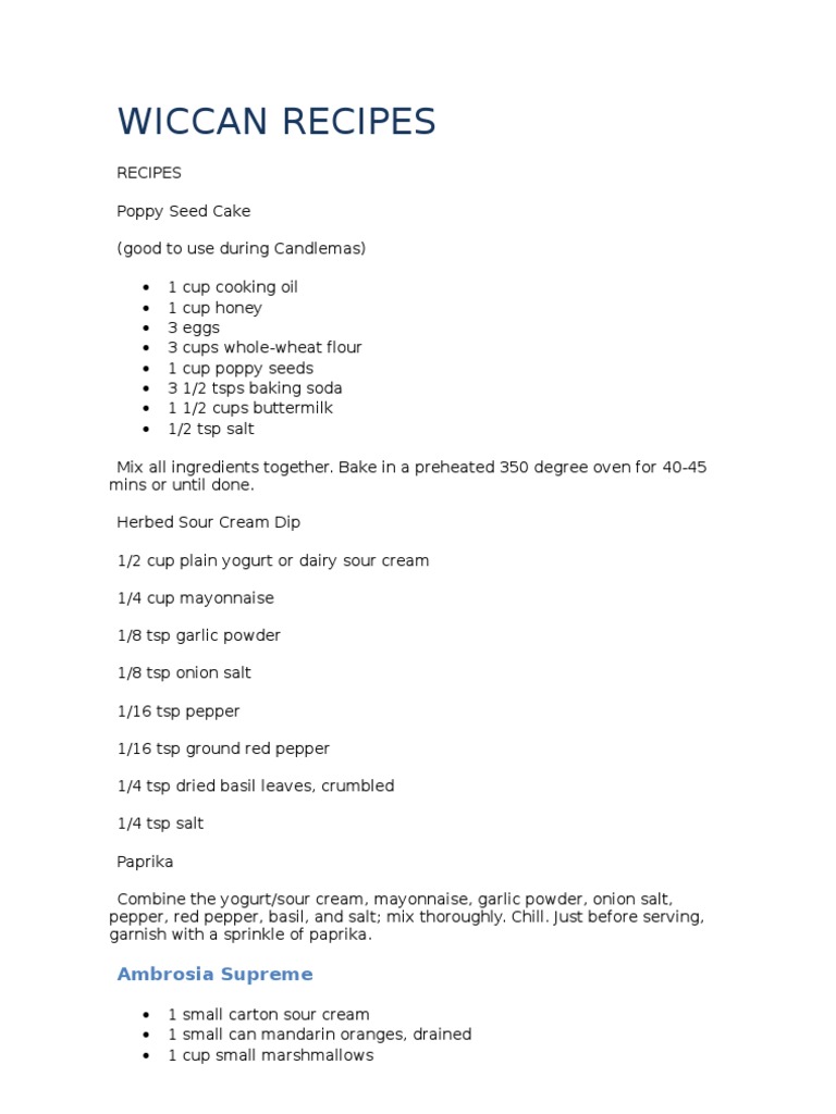 wiccan recipes | Cakes | Chocolate