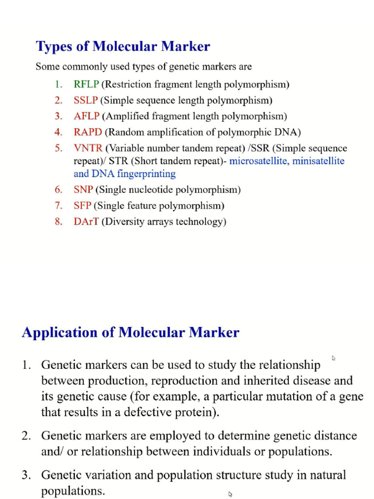 Molecular Marker | PDF