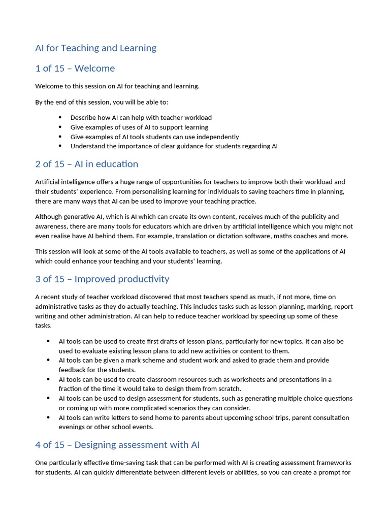 AI Tools for Enhancing Education | PDF | Artificial Intelligence ...