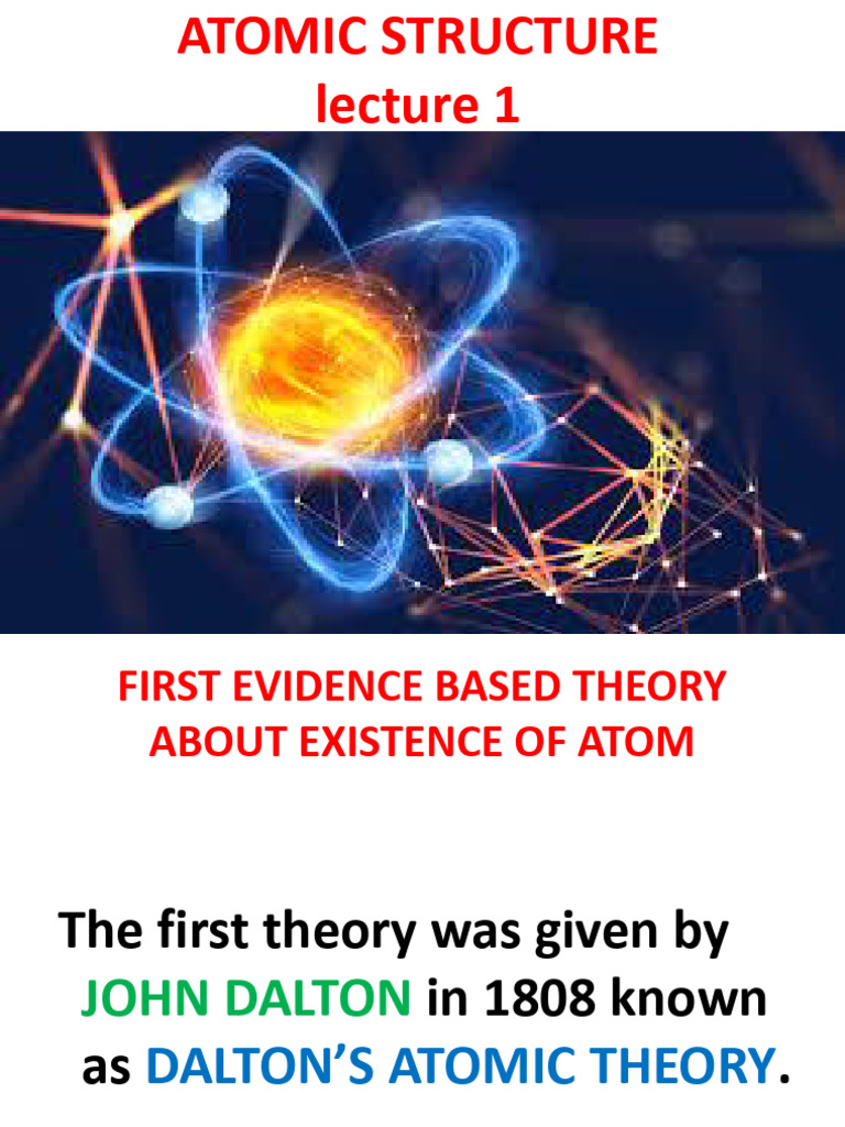 ATOMIC STRUCTURE Lecture 1 | PDF | Atoms | Cathode