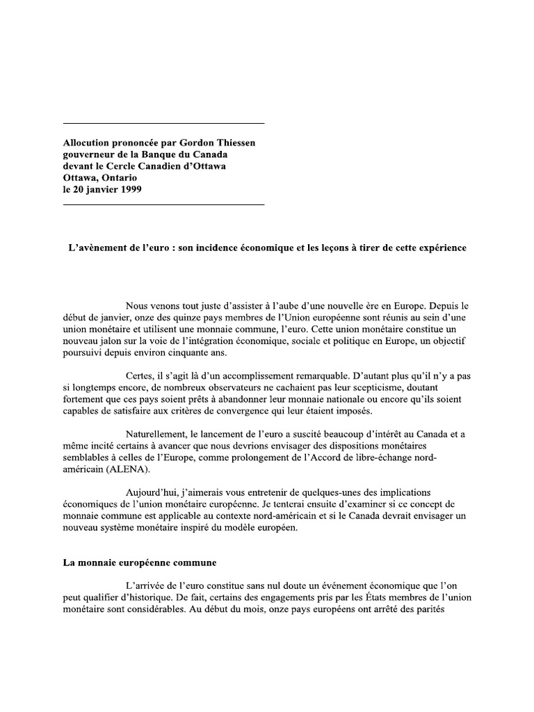 Avenement Euro | PDF