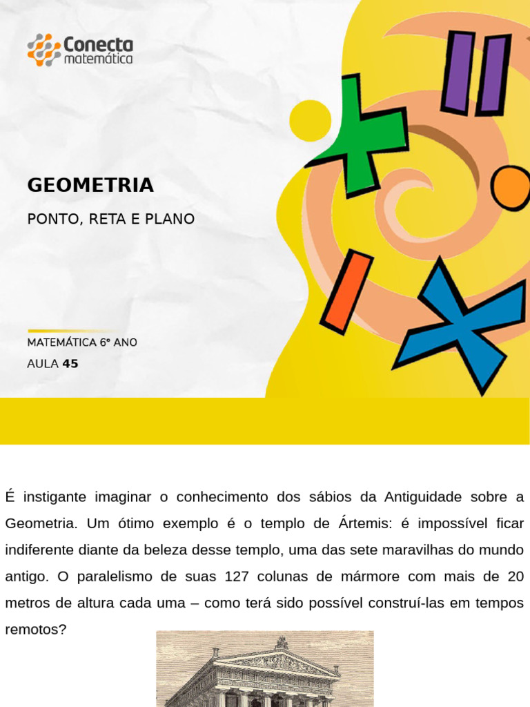 Aula Ponto Reta e Plano | PDF | Linha (Geometria) | Geometria Euclidiana