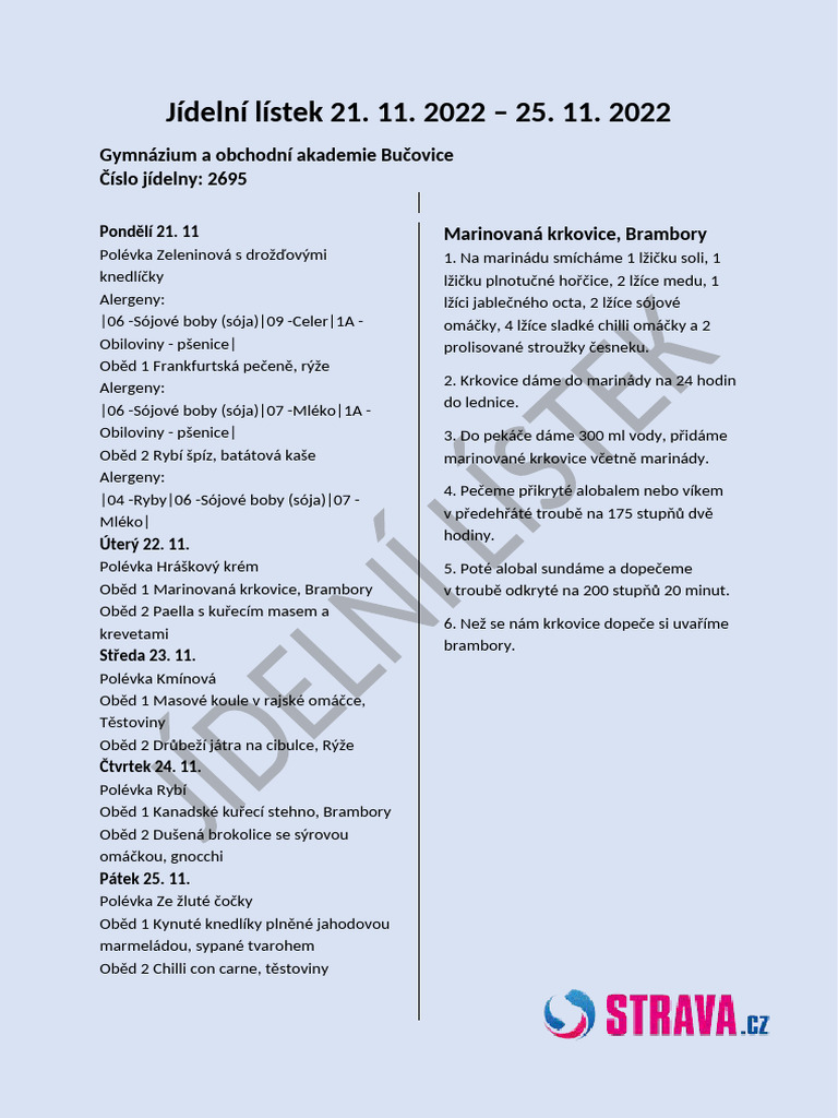 Jidelni Listek | PDF