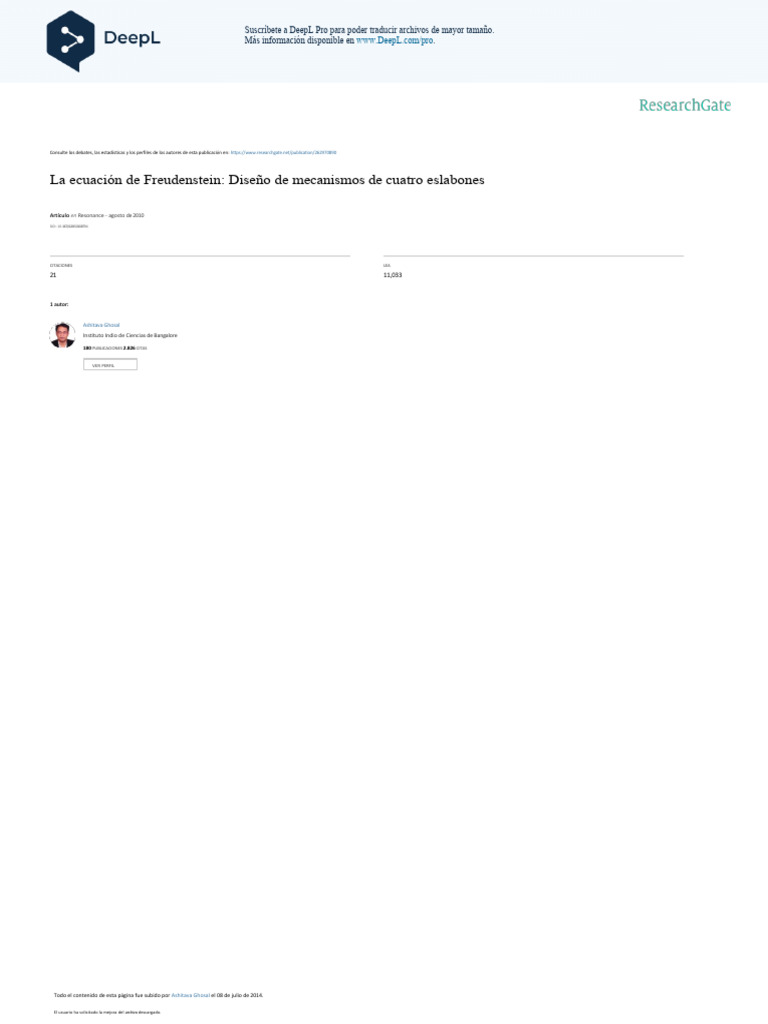 Ecuación de Freudenstein en Mecanismos | PDF | Ecuaciones | Funciones ...