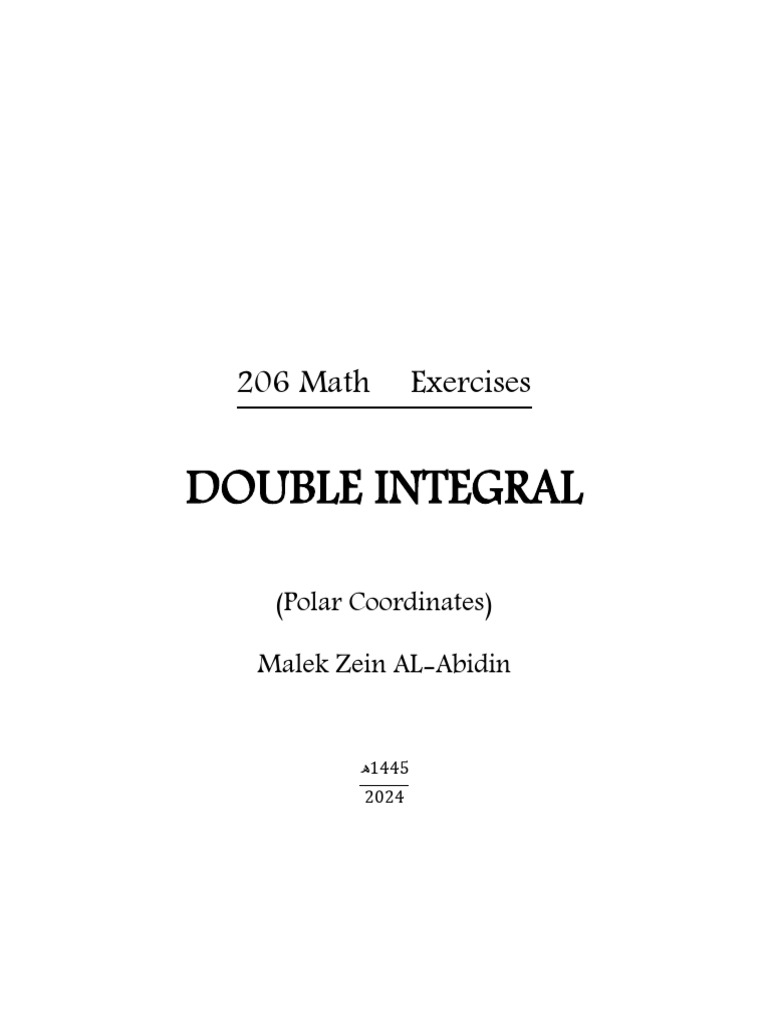 Double Integrals in Polar Coordinates | PDF | Calculus | Mathematical ...