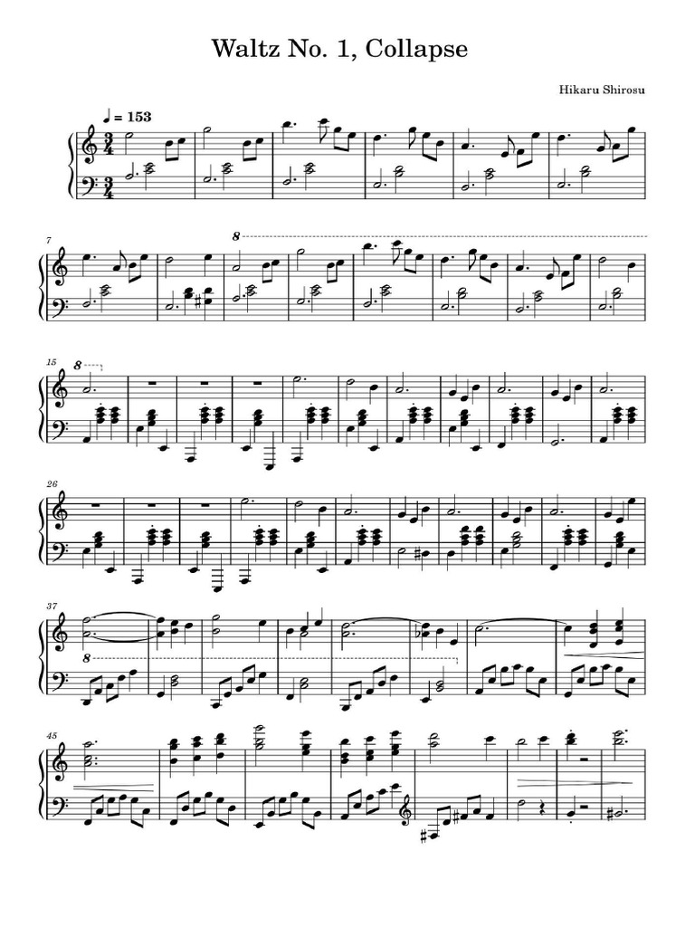 Hikaru Shirosu - Waltz No.1 Op.6 Collapse | PDF