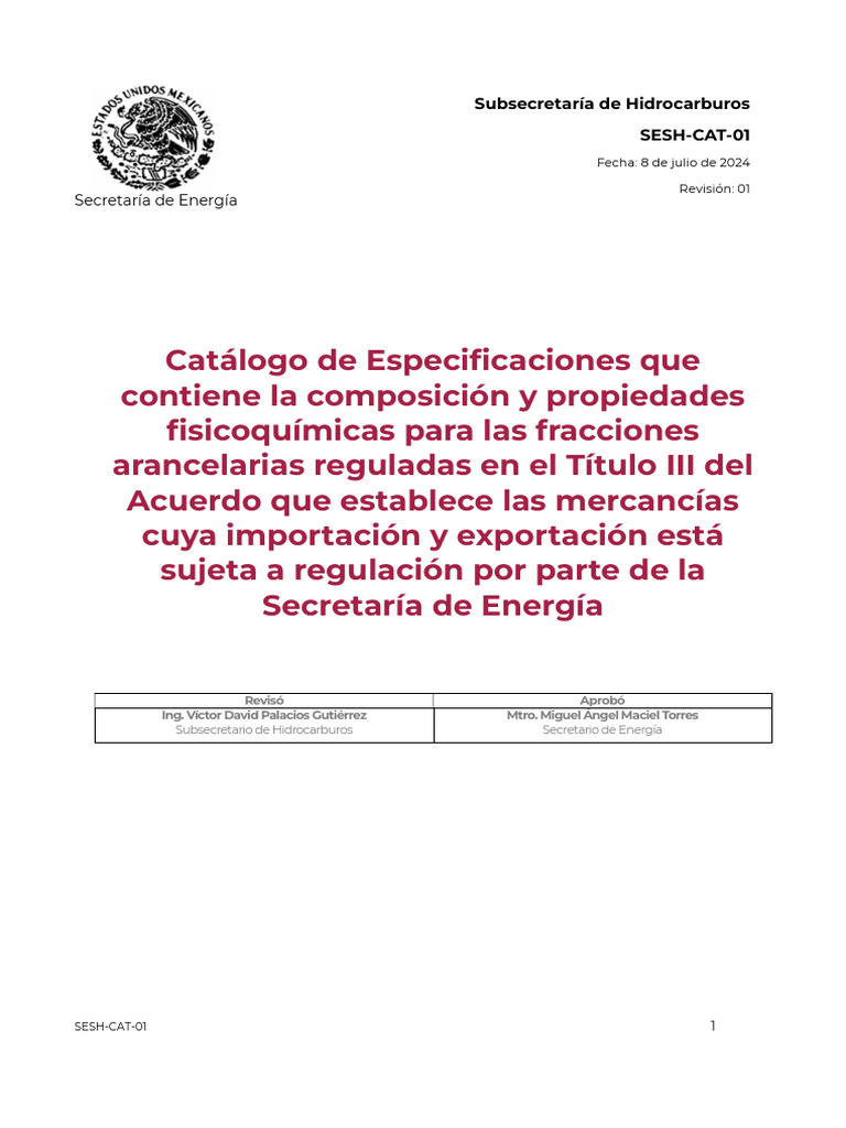 Catalogo SENER | PDF | Combustible diesel | Gasolina