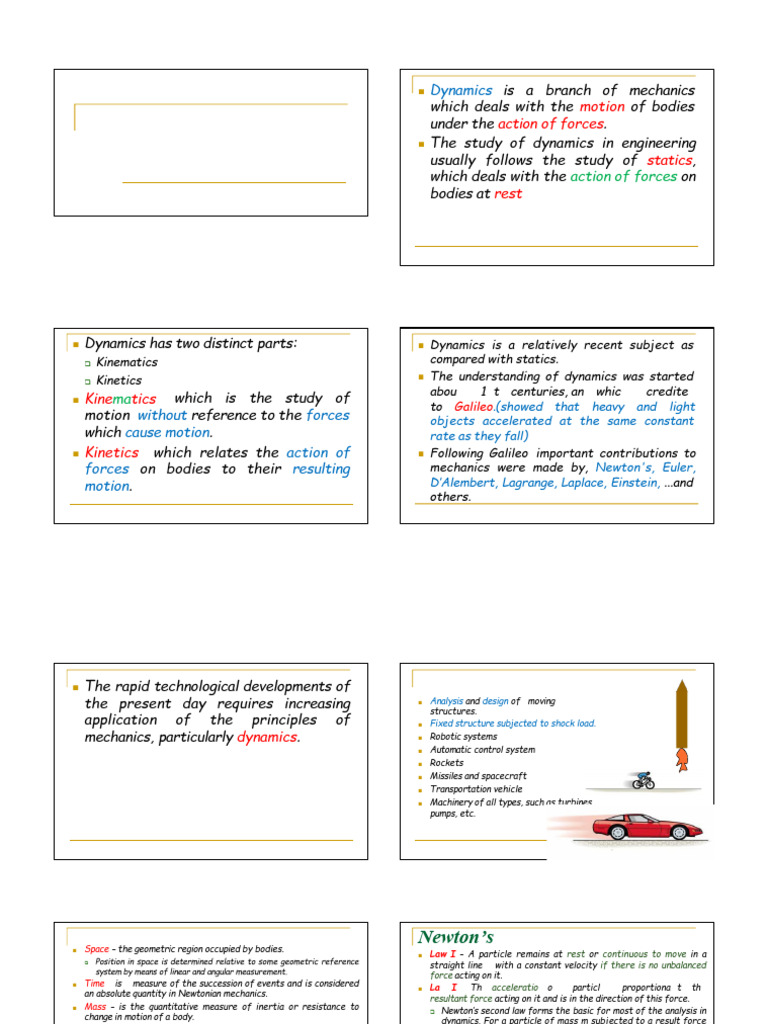 Chapter 1-Intro to Dynamics (1) | PDF | Classical Mechanics | Force