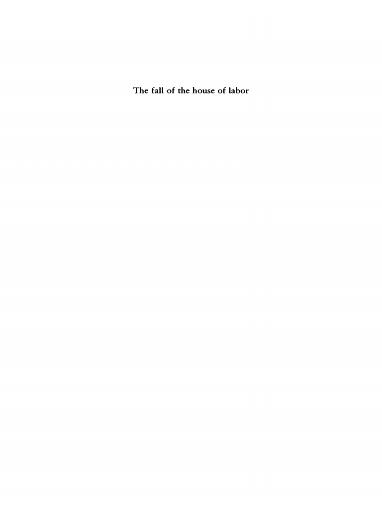 The Fall of The House of Labor, American Labor Movement | PDF