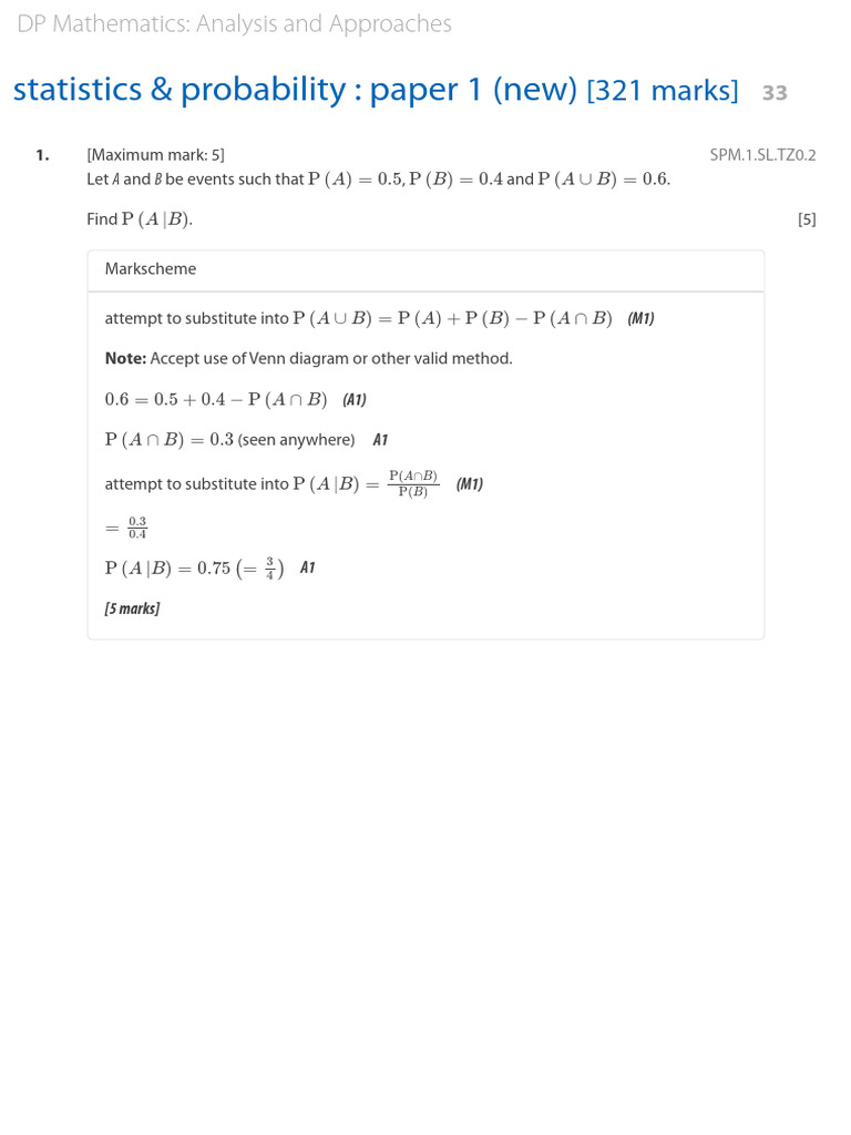 Statistics & Probability - Paper 1 (New) | PDF | Statistical Analysis ...
