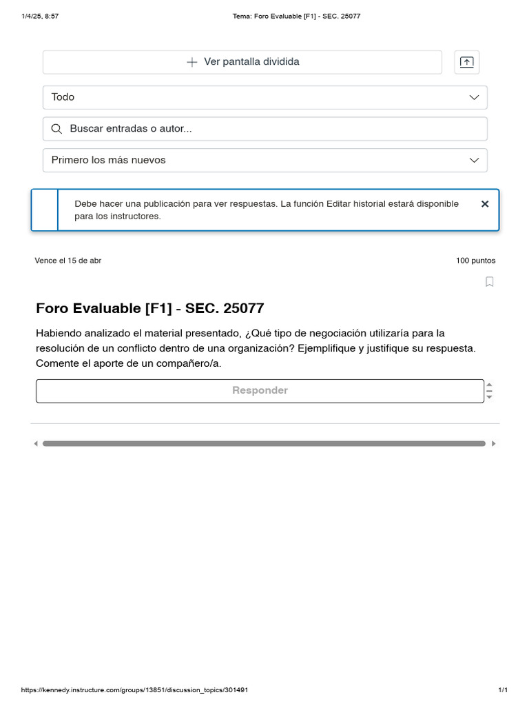 Tema - Foro Evaluable (F1) - SEC. 25077 | PDF