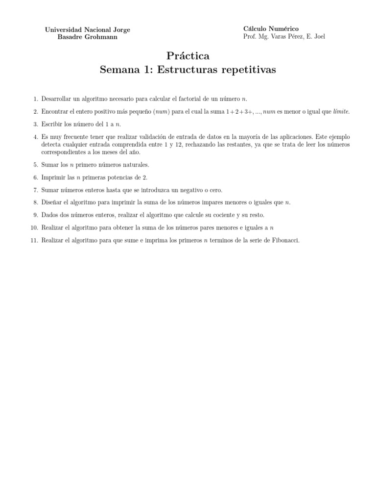 Estructuras Repetitivas | PDF