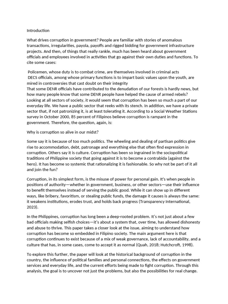 Understanding Corruption in the Philippines | PDF | Political ...