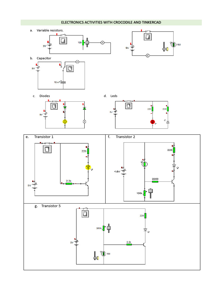 Electronics Activities With Crocodile and Tinkercad 2425 | PDF