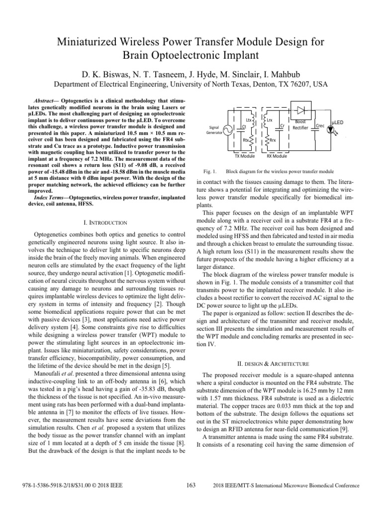 Miniaturized Wireless Power Transfer Module Design For Brain ...