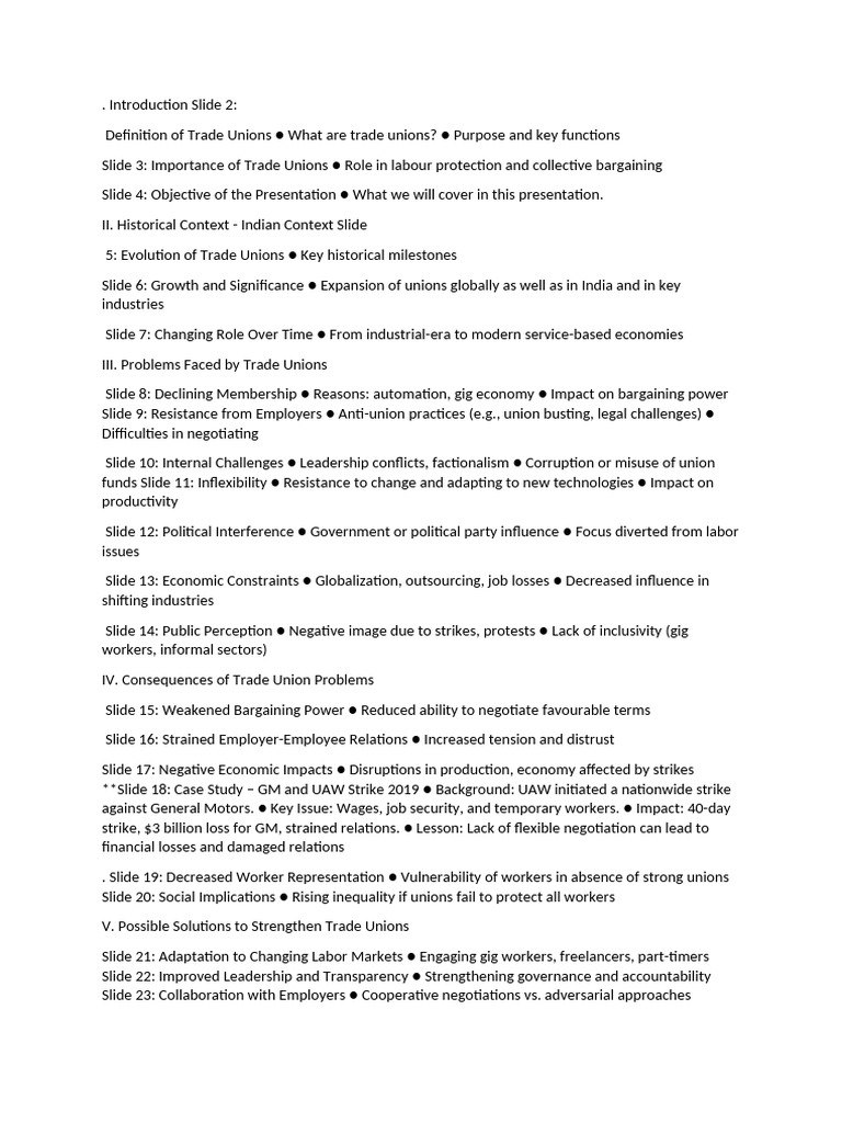 Ir PPT On Trade Unions With Ujjal and Anurag | PDF | Trade Union | Strike Action