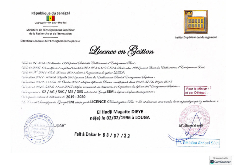 Diplôme Licence | PDF