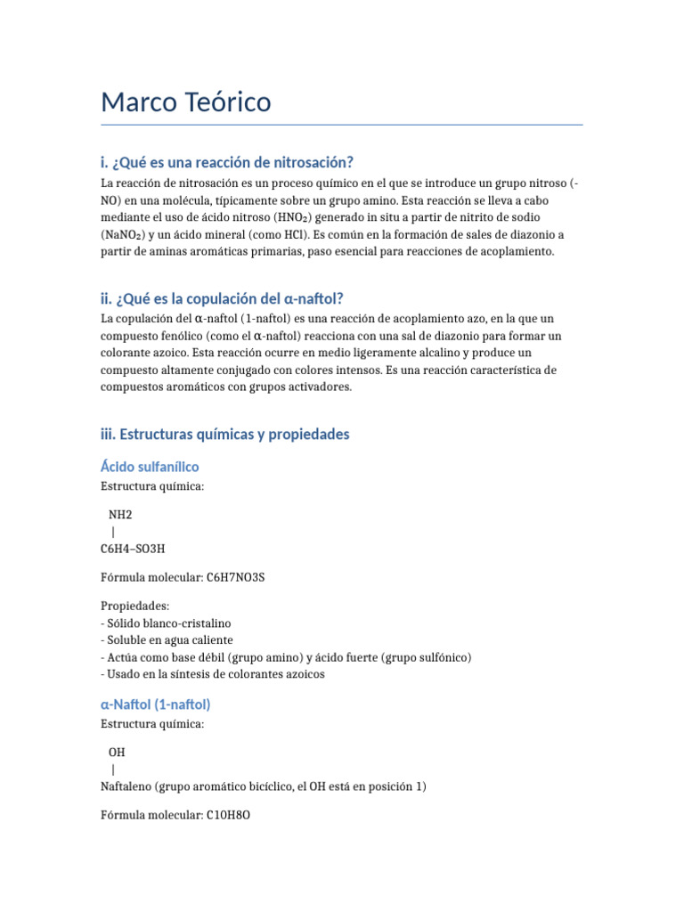 Marco Teorico Nitrosacion Copulacion | PDF