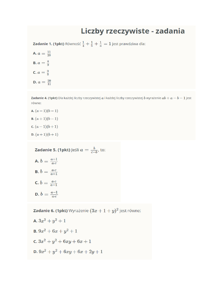 Liczby Rzeczywiste | PDF