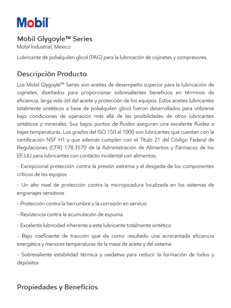 GLXXMobil-Glygoyle-Series-Oils | PDF | Lubricante | Engranaje