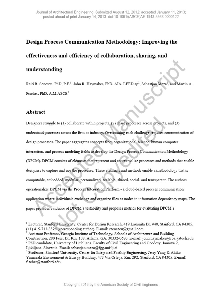 Senescu 2014 | PDF | Building Information Modeling | Communication