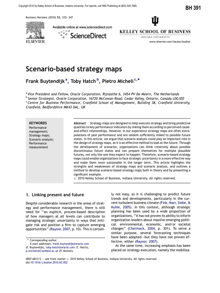 Scenario-Based Strategy Maps Explained | PDF | Cost Of Living ...
