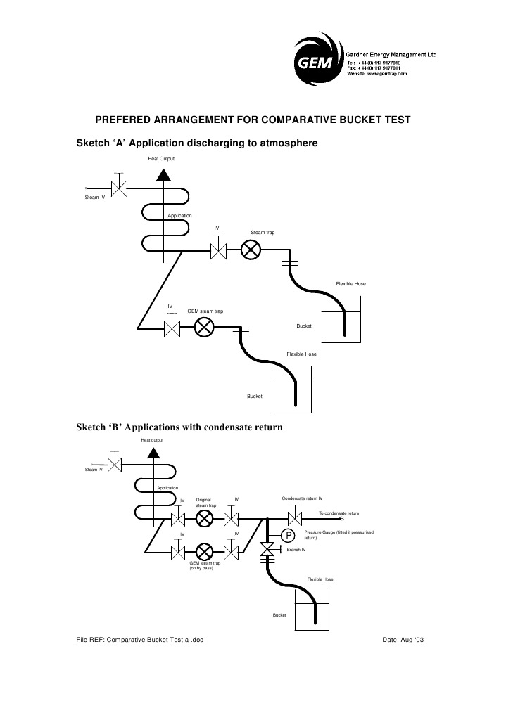 Comparative Bucket Test Instructions | PDF | Valve | Steam
