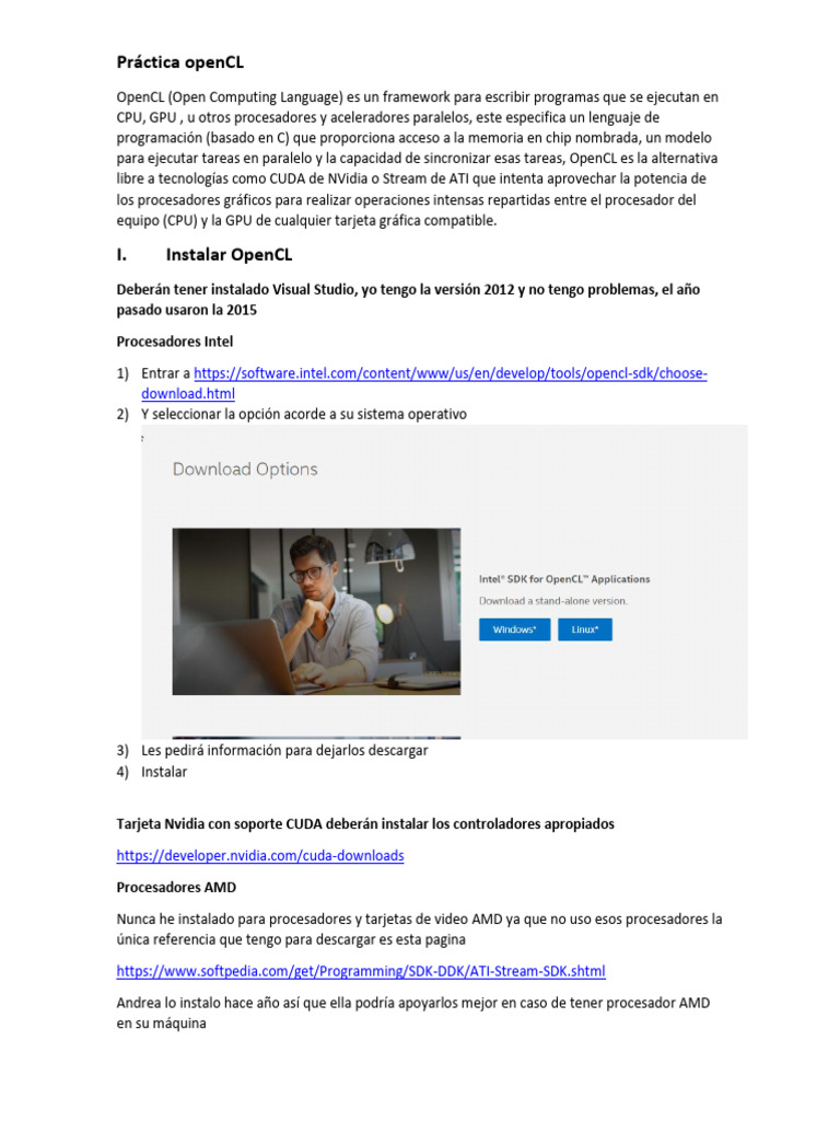 Guía de instalación y prueba de OpenCL | PDF | Microprocesador | Unidad ...