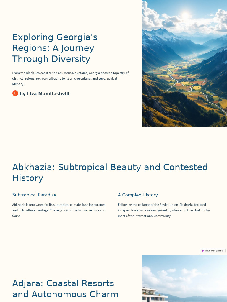 Exploring Georgias Regions A Journey Through Diversity | PDF | Georgia ...