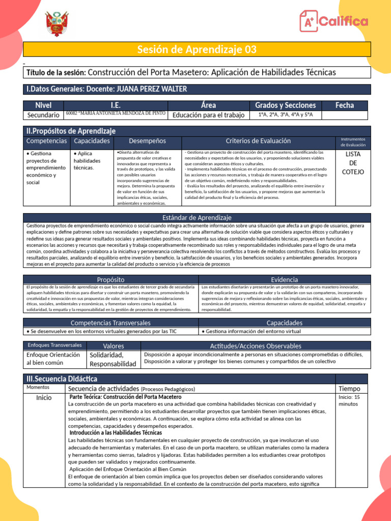 Sesión 03 EPT Manualidades | PDF | Diseño | Iniciativa empresarial