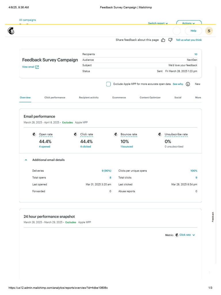 Feedback Survey Campaign - Mailchimp | PDF | Human Communication
