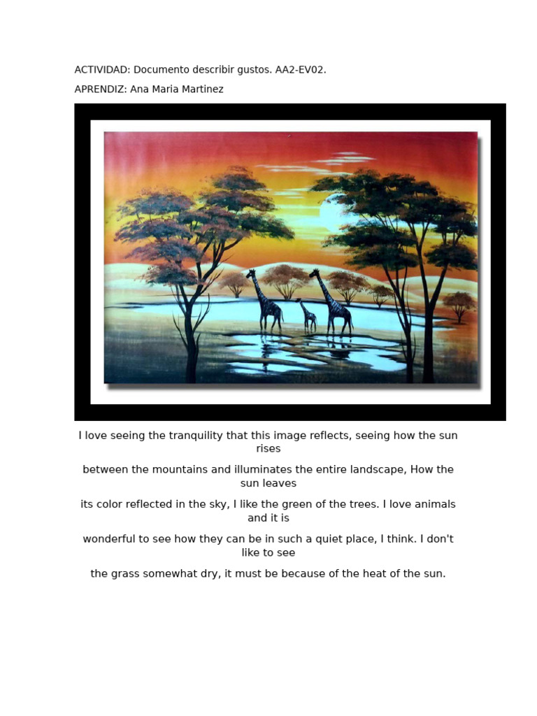 Documento Describir Gustos. AA2-EV02. | PDF