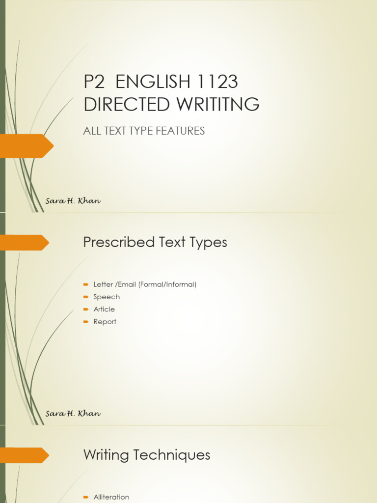 Directed Writing Text Formats Overview | PDF | Communication | Human ...