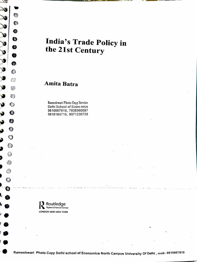 India's Trade Policy - Amit Batra | PDF | Tariff | Trade Agreements
