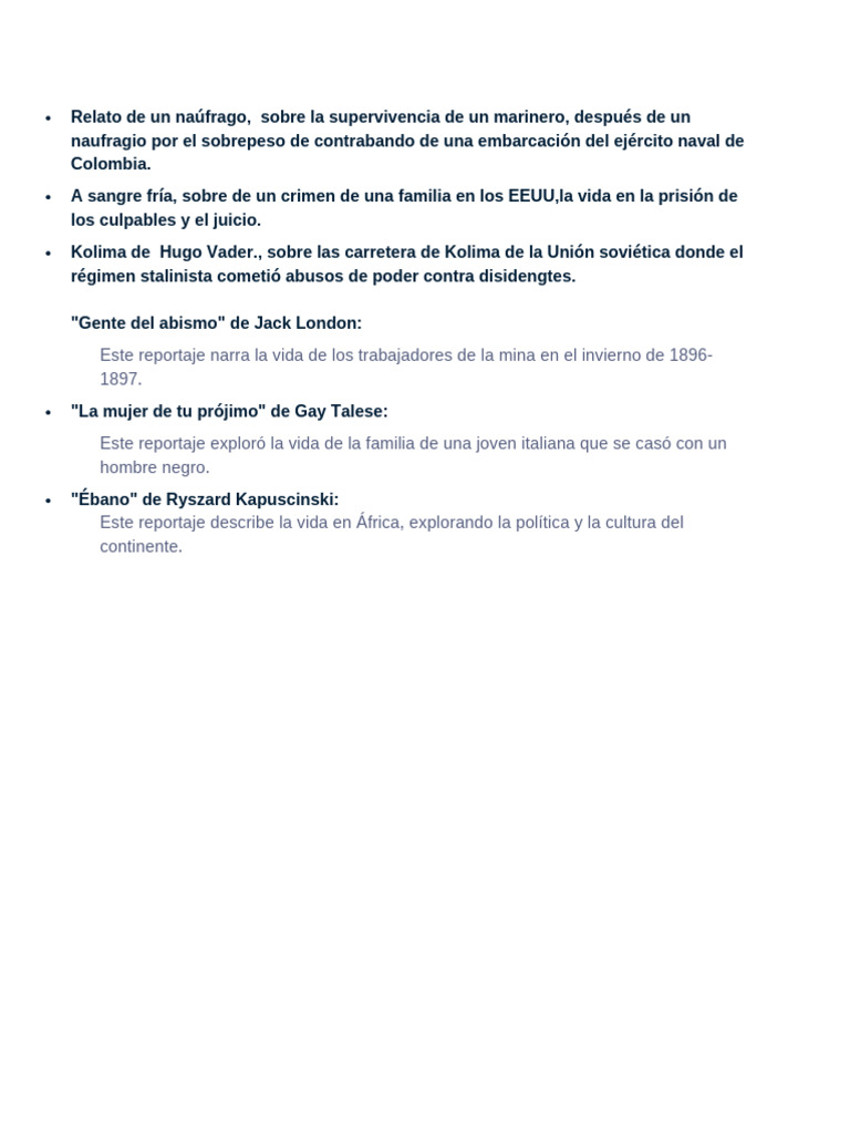 Ejemplos de Reportajes | PDF