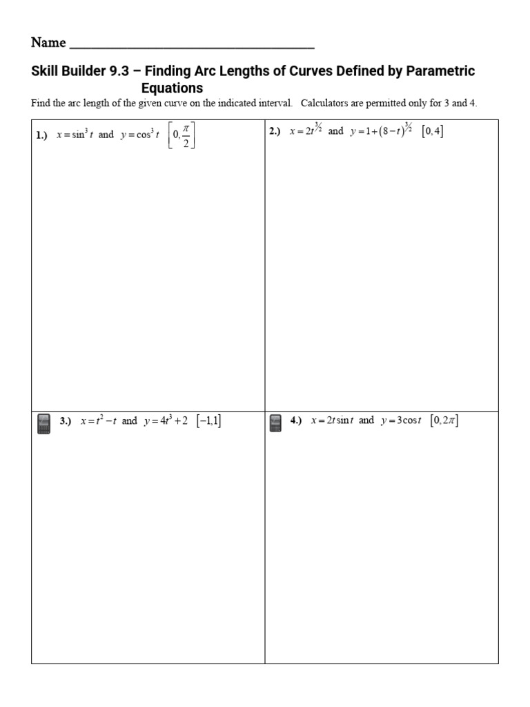 Topic 9.3 - Finding Arc Lengths of Curves Given by Parametric Equations | PDF