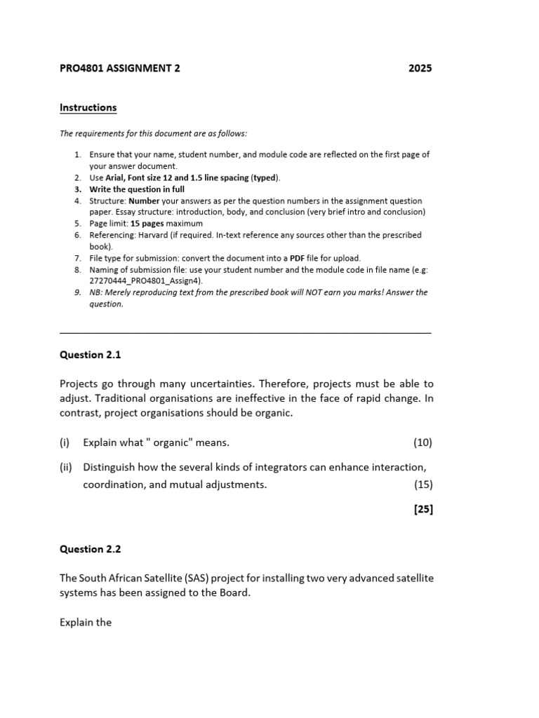 Pro4801 Assignment 2 2025 | PDF