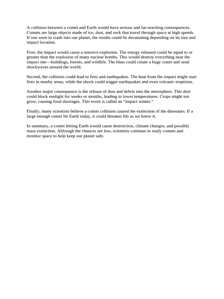 Comet Collision | PDF