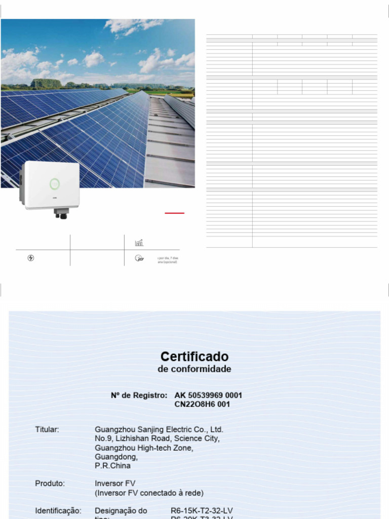 Datasheet e Inmetro Saj 15KW | PDF