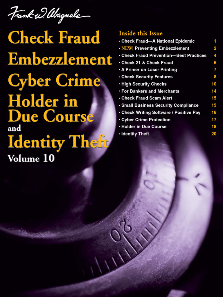 Abagnale Fraud Bulletin 10 | PDF | Cheque | Fraud